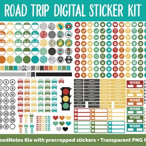 Road Trip Digital Stickers | Goodnotes, iPad and Android | Travel ...