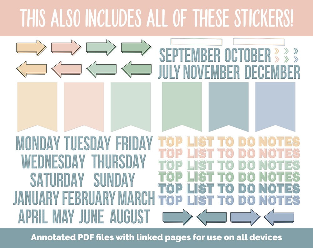 31 Day Digital Journal Sticker Bundle Inspired Theme - Etsy