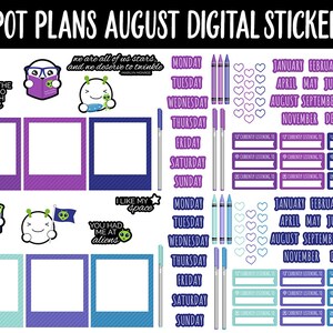 Spot Plans August Digital Stickers | Goodnotes, iPad and Android ...