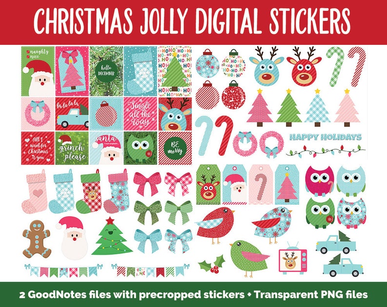 Christmas Holiday Jolly Mega Digital Sticker Bundle | iPad & Android - Etsy