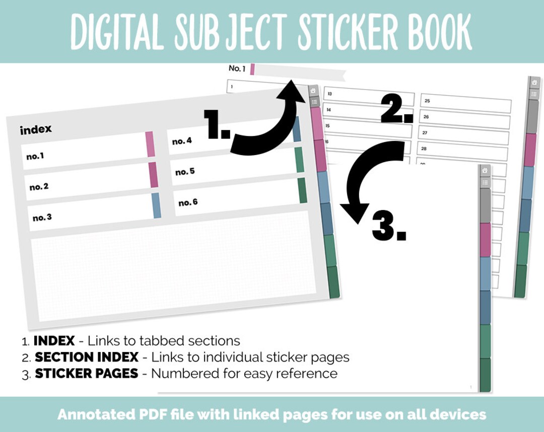 Blank Subject Digital Sticker Books | Bliss Theme | Goodnotes, iPad ...