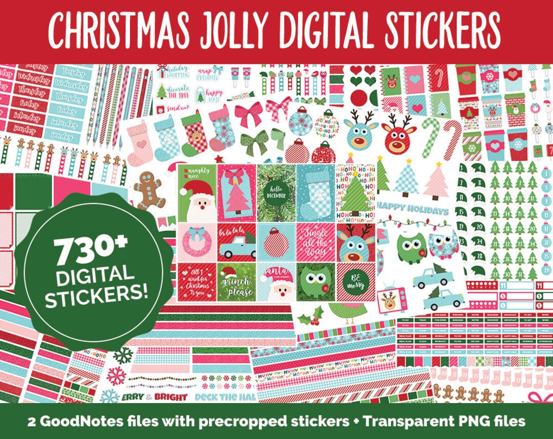 Christmas Holiday Jolly Mega Digital Sticker Bundle | iPad & Android - Etsy