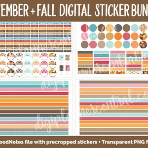 November, Thanksgiving, Fall Digital Sticker Bundle | iPad & Android - Etsy