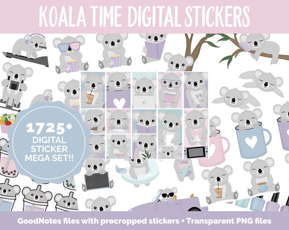 Koala Time Digital Sticker Mega Bundle Goodnotes & Ipad | Etsy
