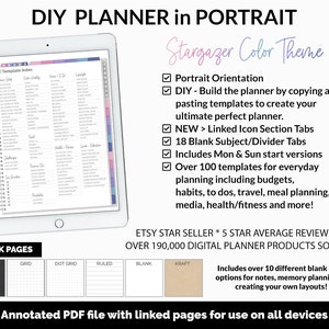 DIY Portrait Digital Planner | Stargazer Theme | Goodnotes, iPad ...