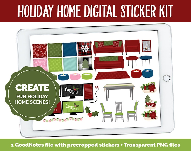 Holiday Home Digital Planner Stickers Goodnotes Ipad and - Etsy
