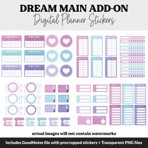 Dream Add-on Digital Stickers | Goodnotes & iPad | Trackers, Budget ...