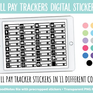 Bill Pay Tracker Digital Stickers | Goodnotes, iPad and Android ...