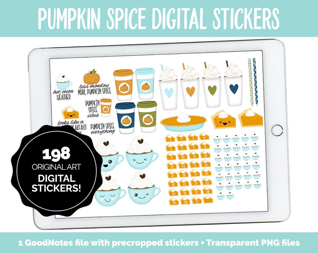 Pumpkin Spice Digital Stickers | Goodnotes, iPad & Android | Fall ...