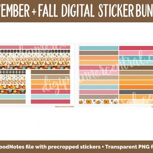 November, Thanksgiving, Fall Digital Sticker Bundle | 650+ | Goodnotes ...