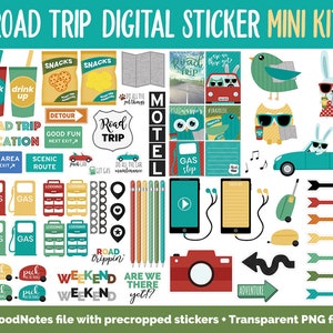 Road Trip Mini Kit Digital Stickers | Goodnotes, iPad and Android ...
