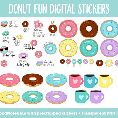 Donut Fun Digital Stickers Goodnotes Ipad and Android - Etsy