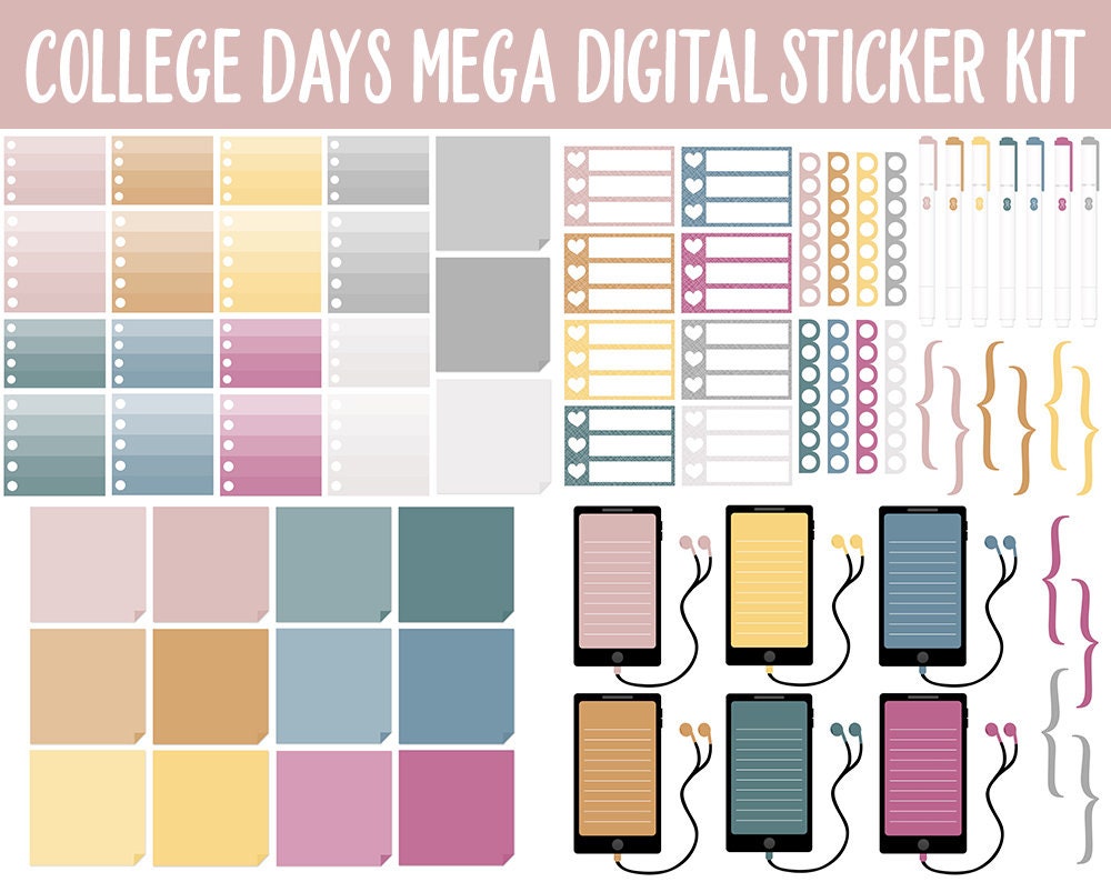 College Days Digital Planner Stickers Goodnotes Ipad and - Etsy