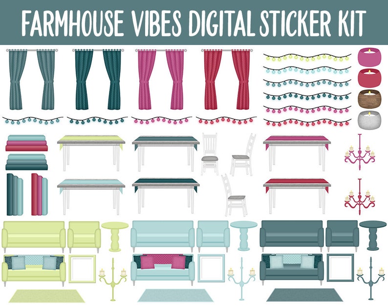 Farmhouse Vibes Digital Sticker Mega Bundle | iPad & Android | Blossom ...