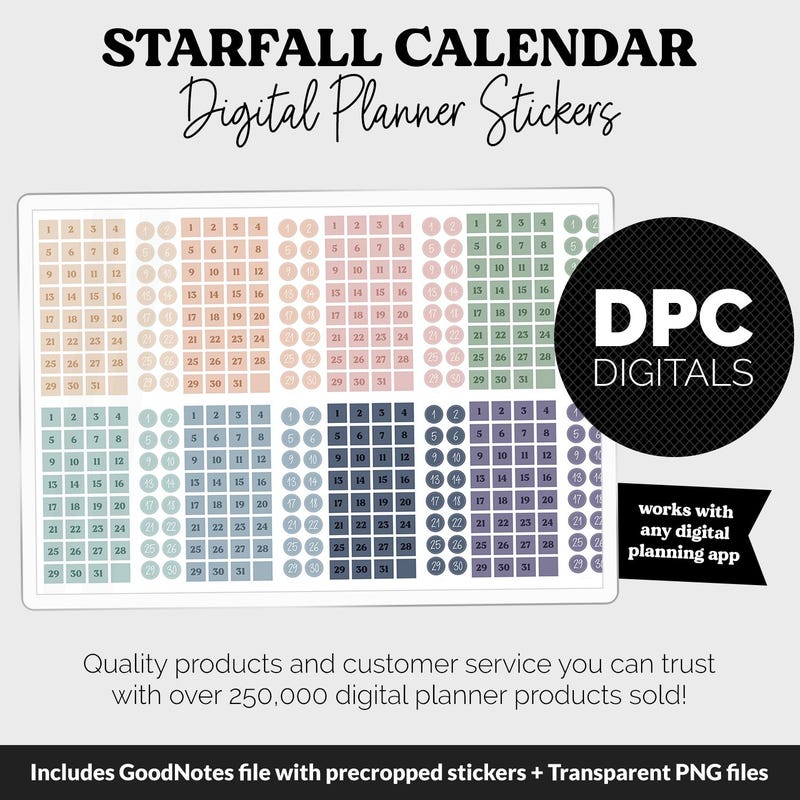Calendar Stickers - Etsy