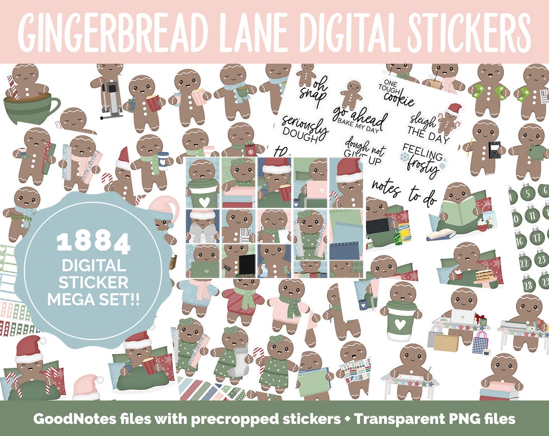 Gingerbread Lane Digital Sticker Mega Bundle | iPad & Android | Festive ...