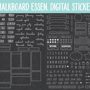 Chalkboard Essentials DIY Mini Calendar & Digital Stickers Kit ...