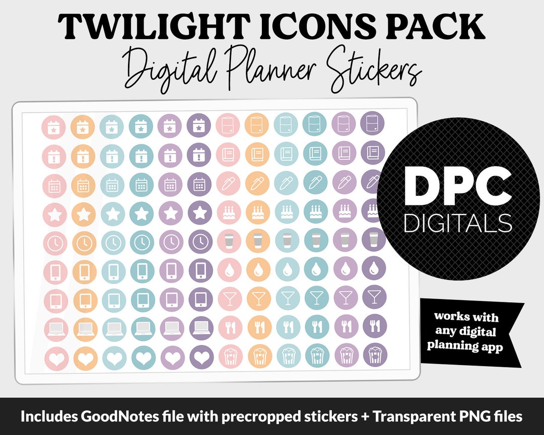 Twilight Icons Digital Planner Stickers | iPad & Android | Icons, Life ...