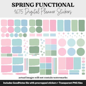 Spring Functional Digital Sticker Set | Goodnotes, iPad & Android ...