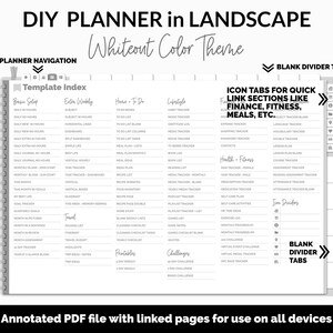 DIY Landscape Digital Planner | Whiteout Theme | Goodnotes, iPad ...