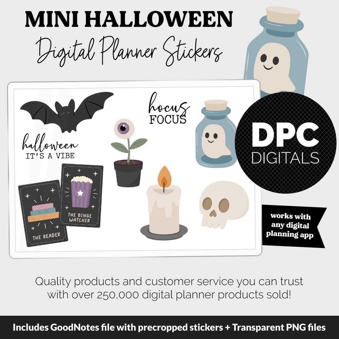 Mini Halloween Digital Planner Stickers | iPad & Android | Fabled Theme ...