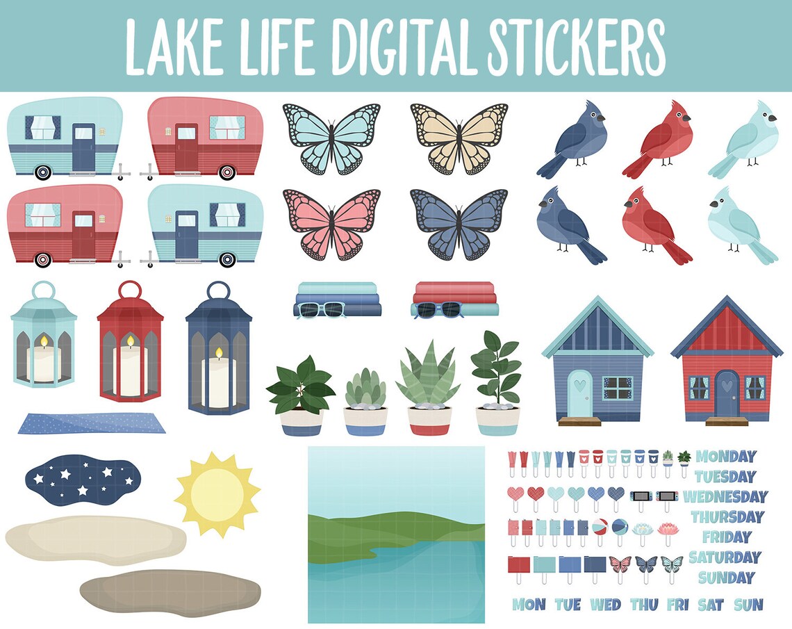 Lake Life Digital Sticker Mega Bundle Goodnotes & Ipad - Etsy