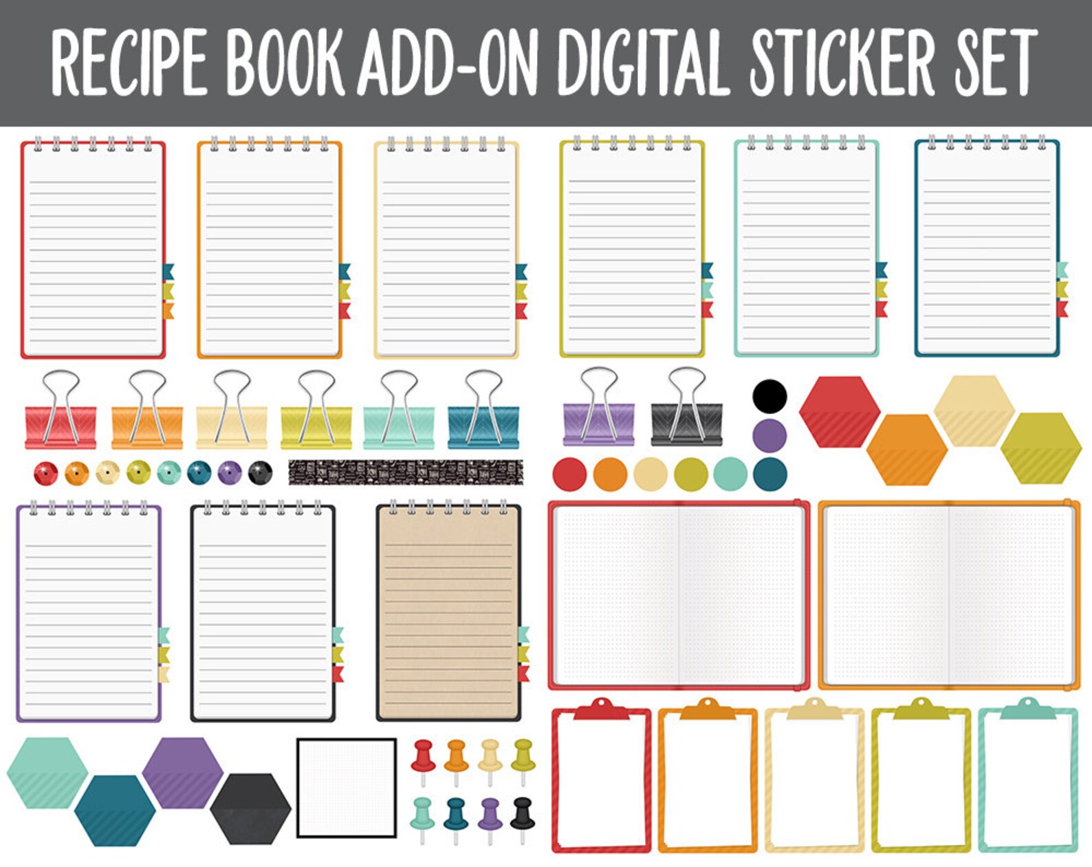 Recipe Book Add-on Digital Planner Stickers Goodnotes Ipad - Etsy