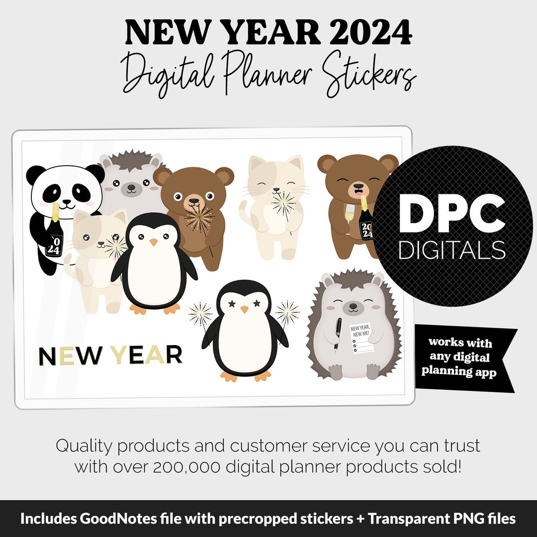New Year 2024 Digital Planner Stickers | Goodnotes, iPad and Android - Etsy