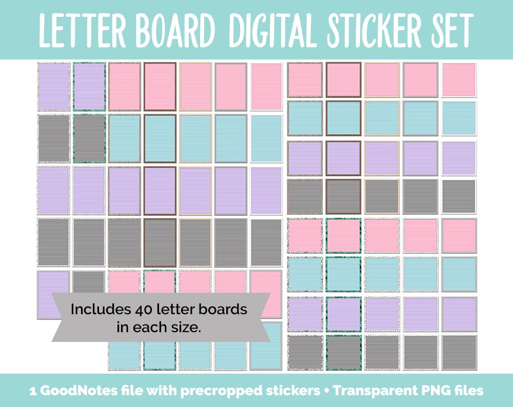 Letter Board Pastel Digital Stickers Goodnotes Ipad and - Etsy