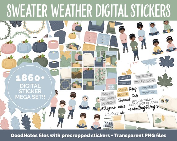 Sweater Weather Digital Sticker Mega Bundle Goodnotes & Ipad - Etsy
