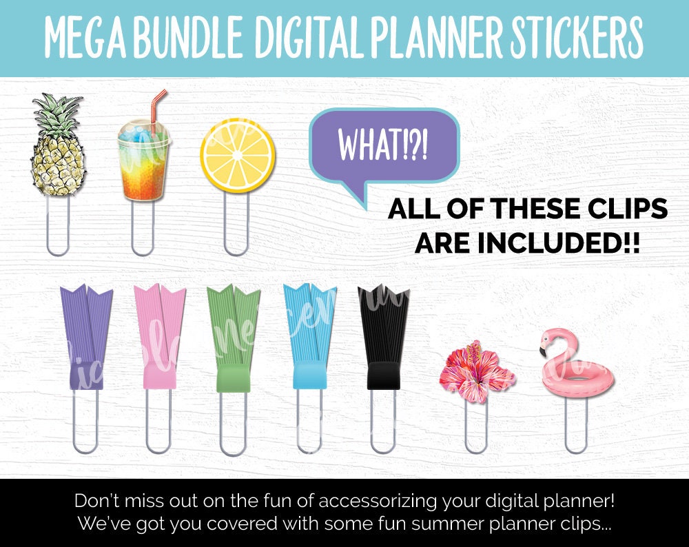 Digital Planner Sticker MEGA Bundle | Summer Fantasy | Goodnotes | 625 ...