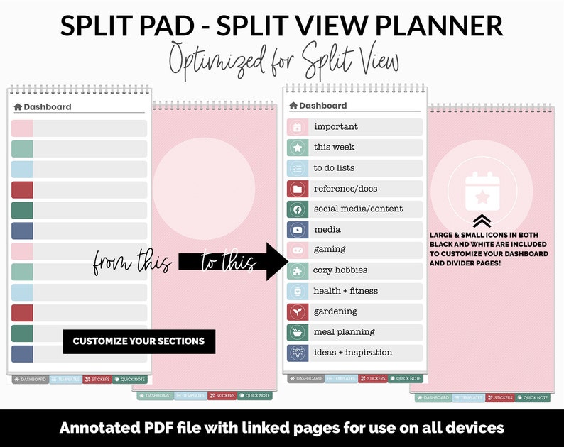 Split Pad | Split View Digital Planner | Merry Theme | Goodnotes & iPad ...
