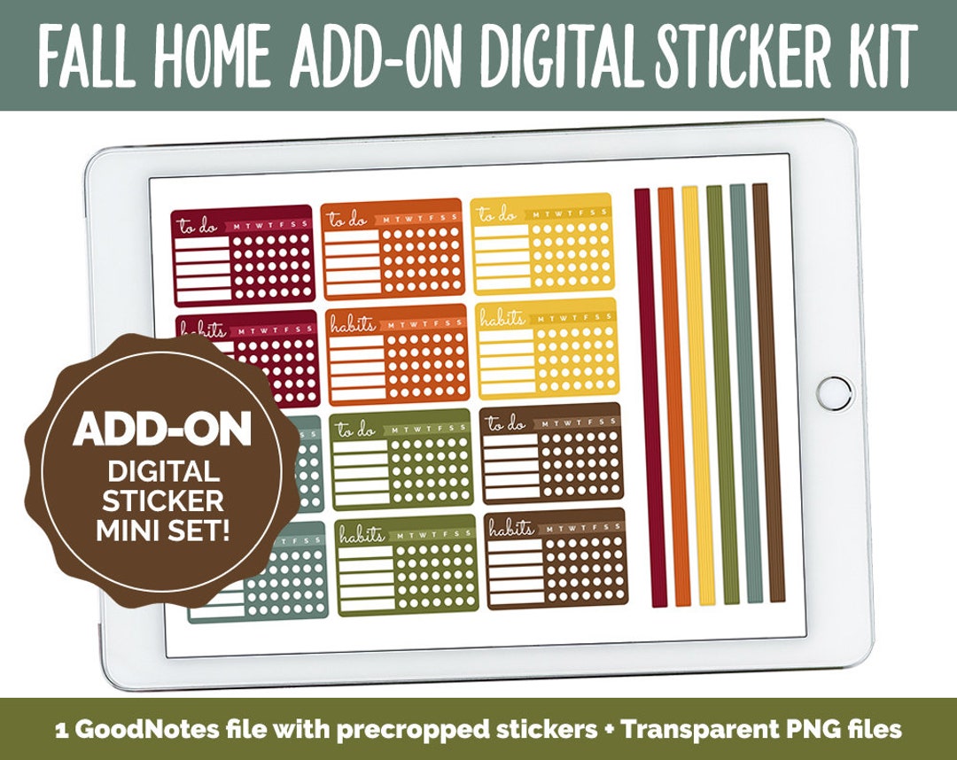 Fall Home Add-on Digital Planner Sticker Mega Kit | Goodnotes, iPad and ...