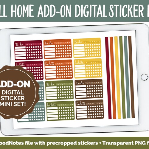 Fall Home Digital Planner Sticker Mega Kit Goodnotes Ipad - Etsy
