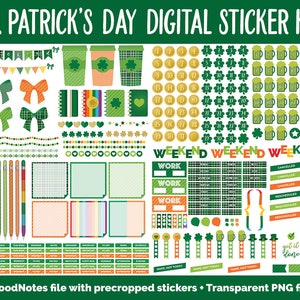 St. Patrick's Day Mega Digital Sticker Bundle | Goodnotes & iPad ...