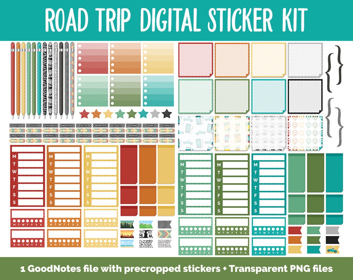 Road Trip Digital Stickers Goodnotes Ipad and Android - Etsy