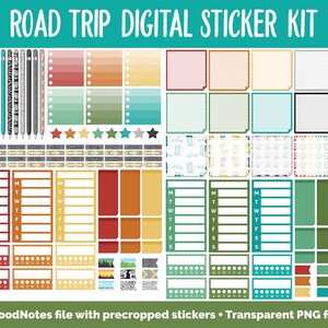 Road Trip Digital Stickers | Goodnotes, iPad and Android | Travel ...