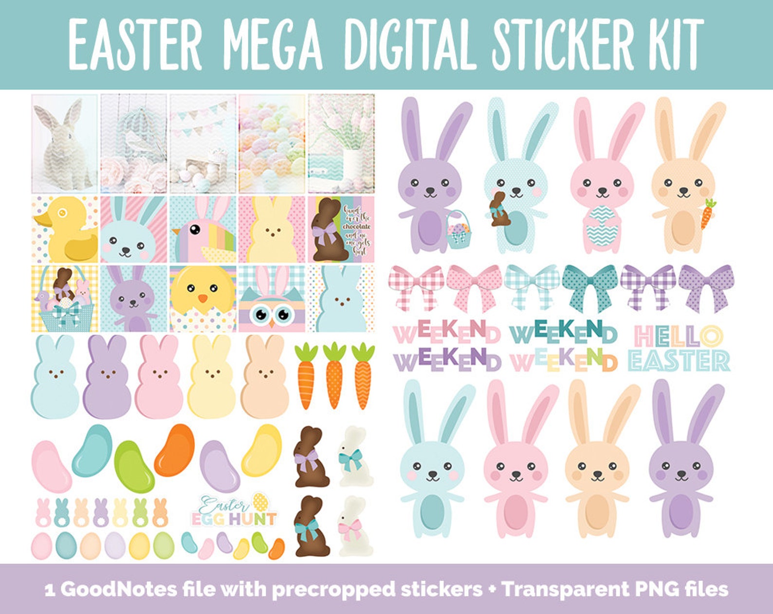 Easter MEGA Digital Sticker Bundle Goodnotes & Ipad April - Etsy