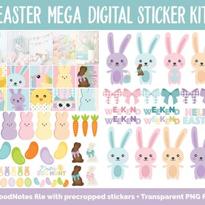 Easter MEGA Digital Sticker Bundle | Goodnotes & iPad | April, Calendar ...