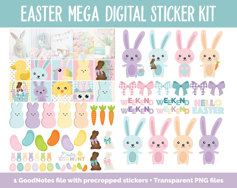 Easter MEGA Digital Sticker Bundle Goodnotes & Ipad April - Etsy