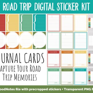 Road Trip Memory Keeping Digital Stickers | Goodnotes, iPad and Android ...