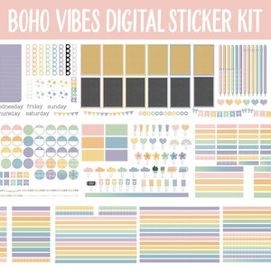 Boho Vibes Digital Sticker Mega Bundle | Goodnotes & iPad | August ...