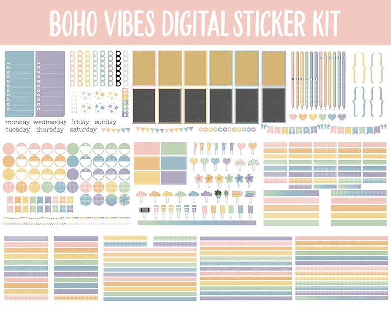 Boho Vibes Digital Sticker Mega Bundle Goodnotes & Ipad - Etsy