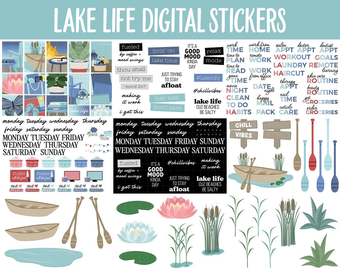 Lake Life Digital Sticker Mega Bundle Goodnotes & Ipad - Etsy