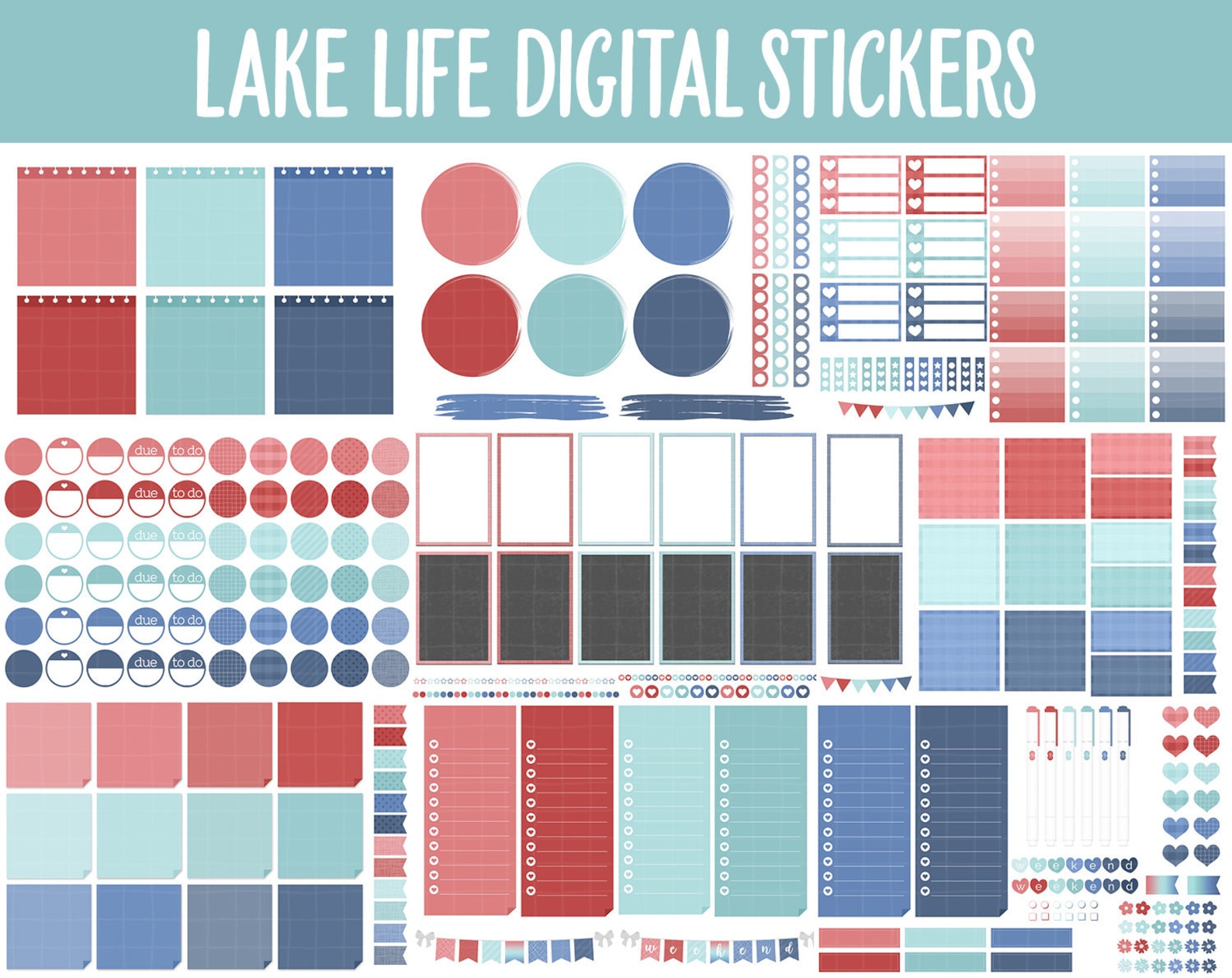 Lake Life Digital Sticker Mega Bundle | iPad & Android | Lakeside Theme ...