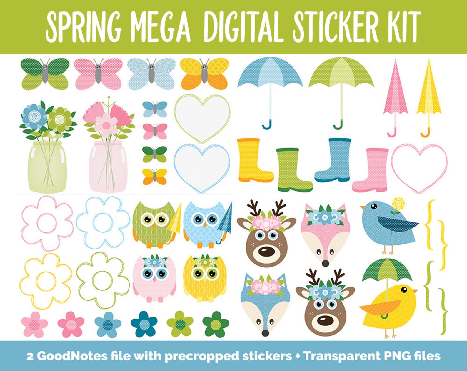 Spring MEGA Digital Sticker Bundle GoodNotes & iPad April | Etsy