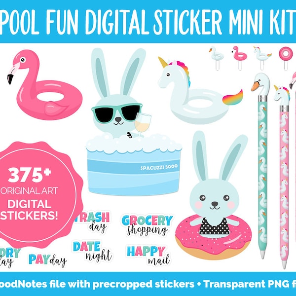 Pool Party Stickers - Etsy