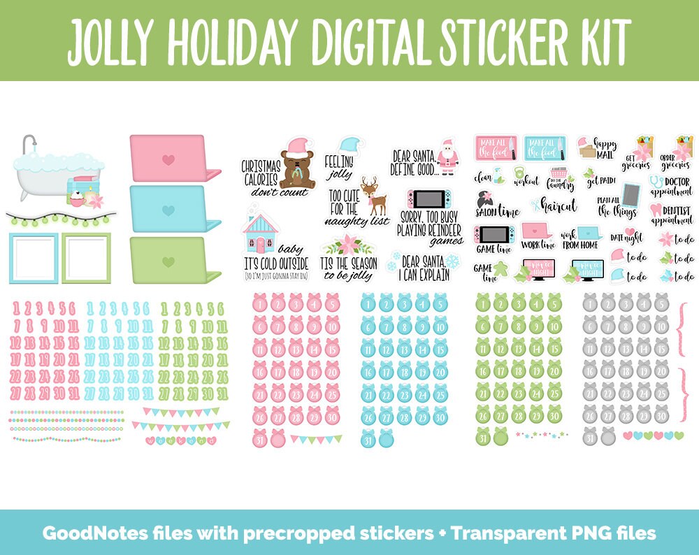 Jolly Holiday Digital Sticker Mega Bundle Goodnotes & Ipad - Etsy