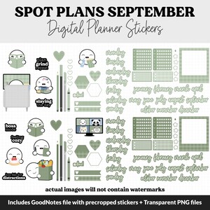 Spot Plans September Digital Stickers Goodnotes iPad and - Etsy