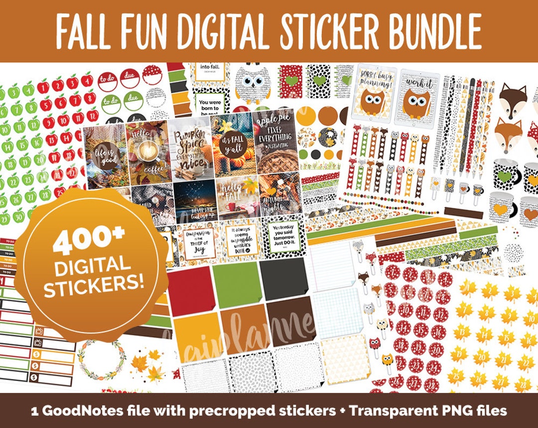 Fall Digital Sticker Bundle | 400+ | Goodnotes & iPad | Autumn ...